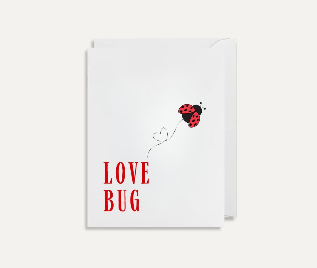 Love Bug Valentine's Day Card, Printable Valentine Card - Etsy