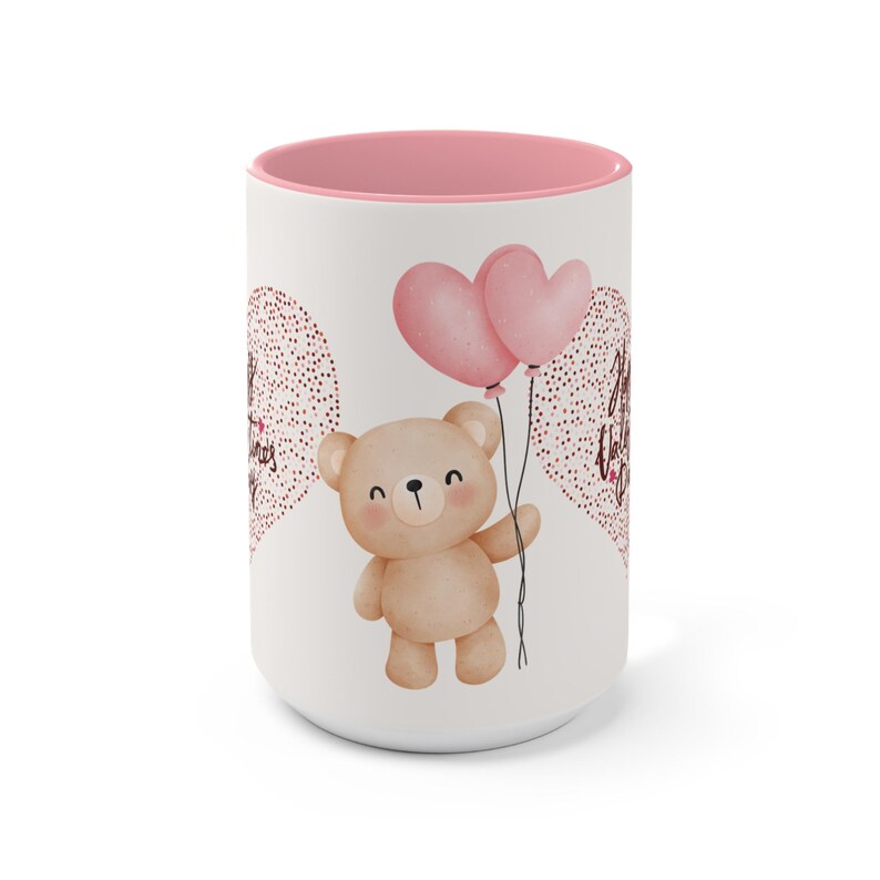 Teddy Bear Valentine Mug, Cute Love Coffee Cup Accent Coffee Mugs ...