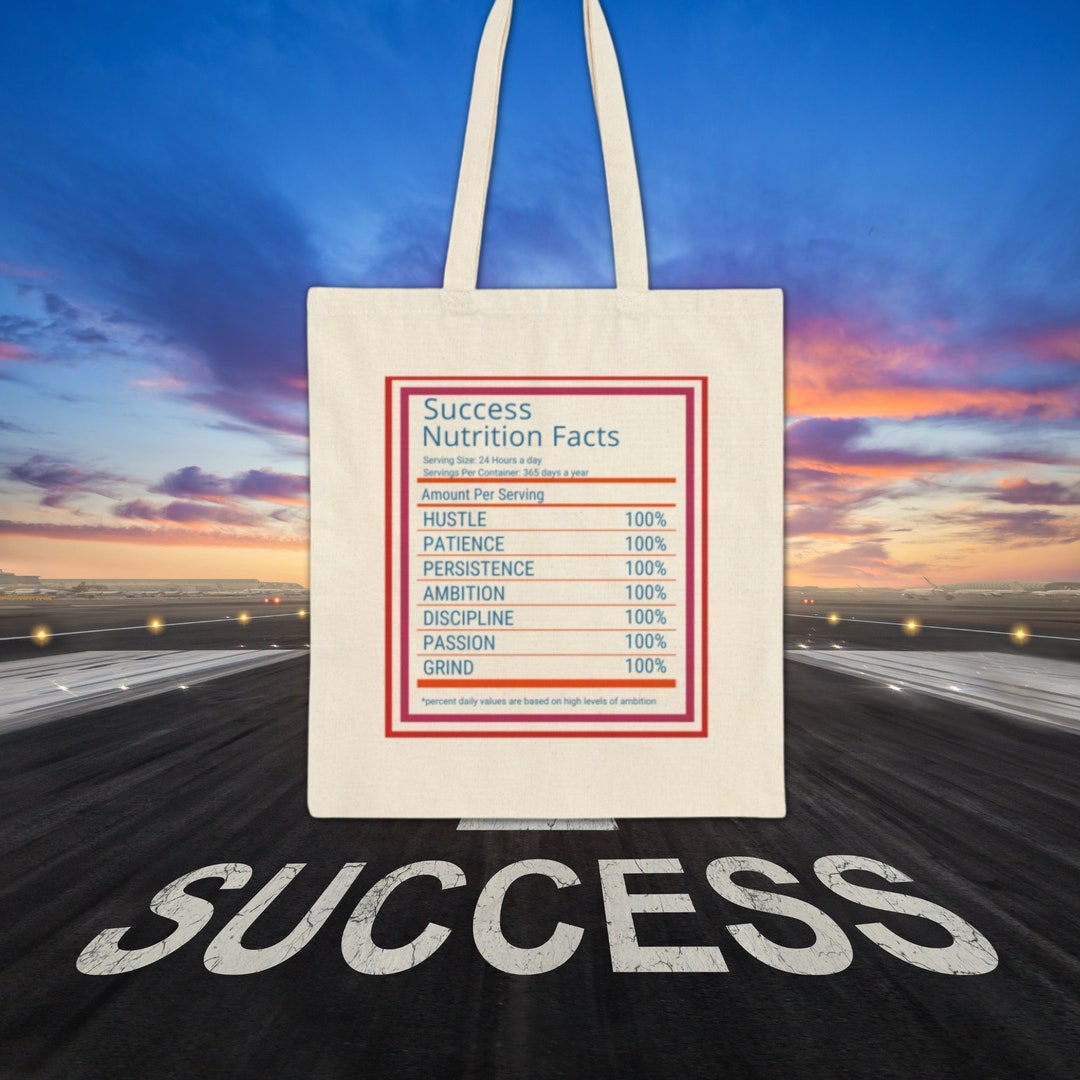 Success Nutrition Facts Cotton Canvas Tote Bag - Etsy