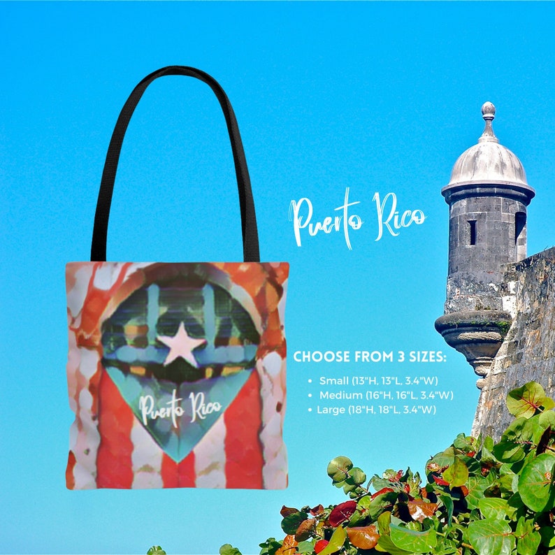 Rustic Puerto Rico Tote Bag, Worn Look Puerto Rico Flag Tote Bag ...