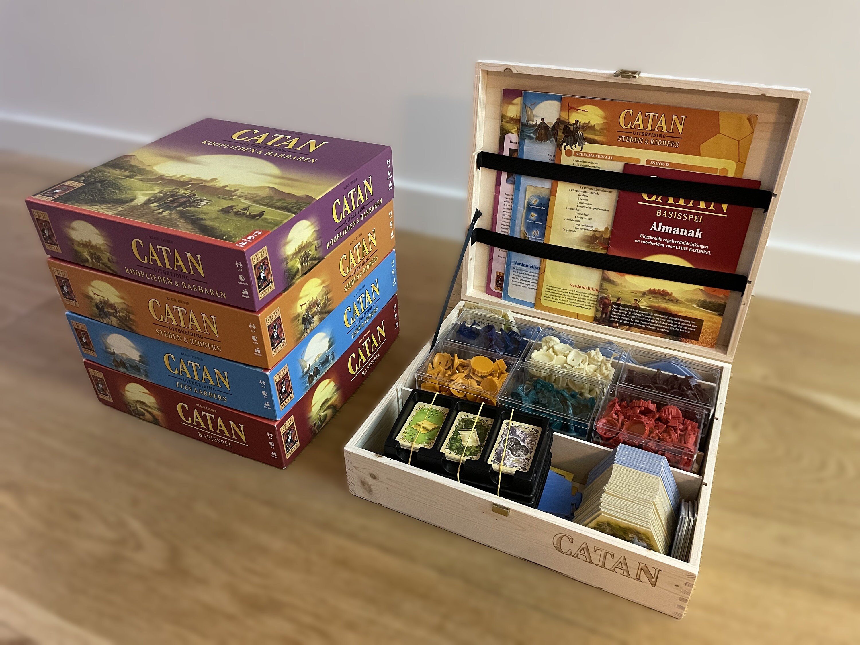 Catan Box / organisator / houten kist - Etsy Nederland