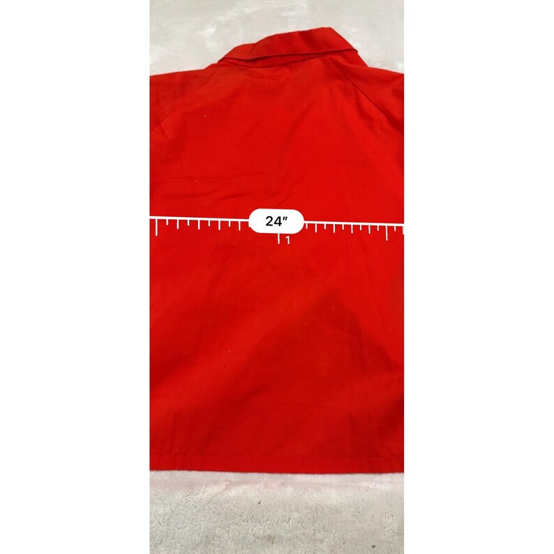 Vintage Sir Jac Red Work Jacket Dr Macdonalds Feeds Zip up Windbreaker ...