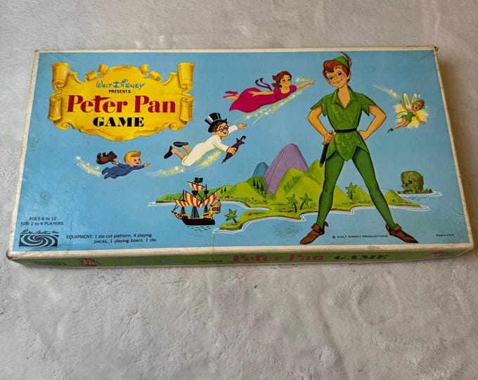 Vintage Walt Disney Peter Pan Game Board Game 1960s Family Fun Complete ...