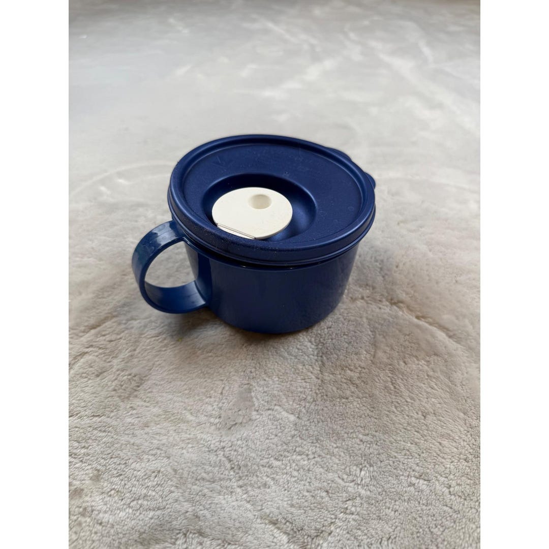 Tupperware Blue 16 Oz Microwave Safe Mug Soup Bowl With Venting Lid - Etsy