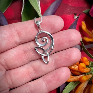Trinity Knot Silver Swirl Celtic Pendant, Unique Statement Necklace ...