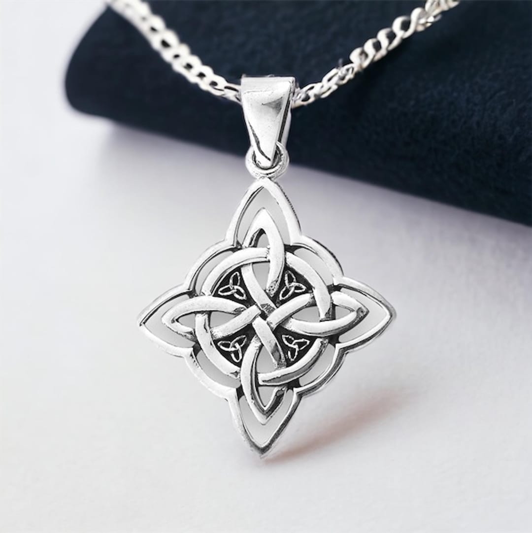 Silver Celtic Trinity Knot Hexefus Pendant Necklace, Guardianship and ...