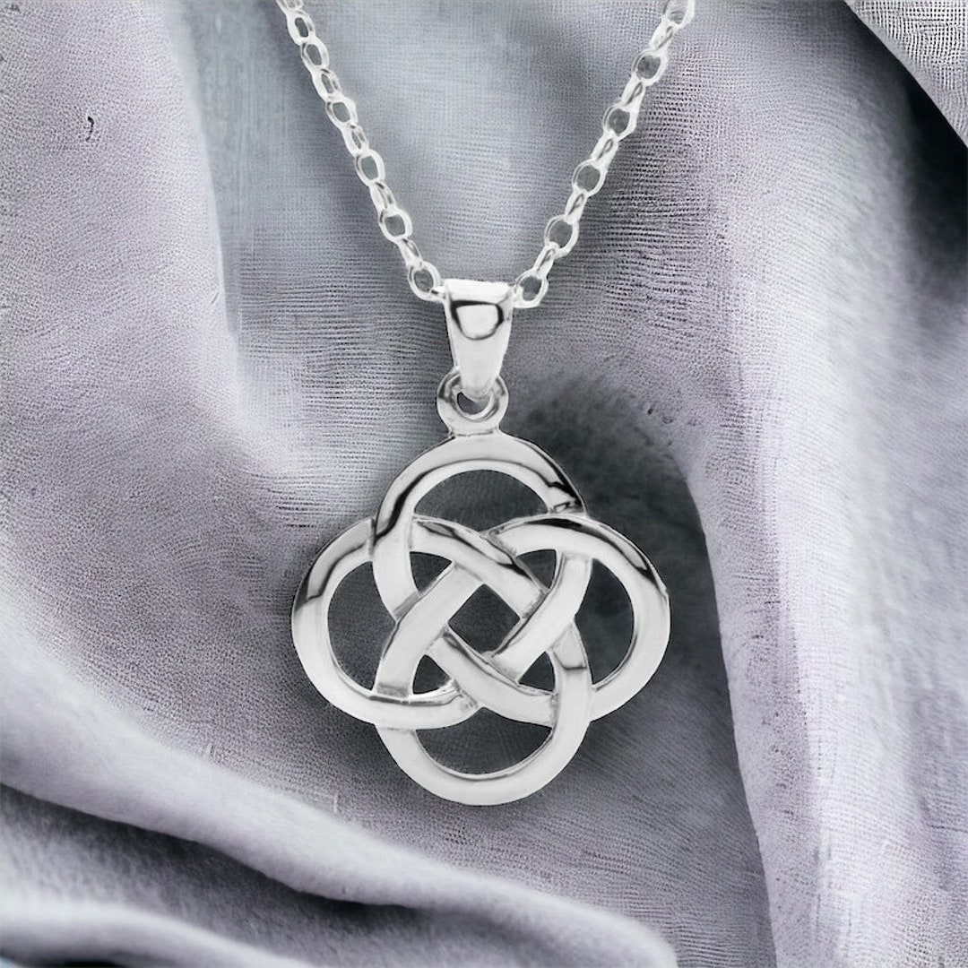 Celtic Knot Silver Pendant Necklace Beth - Etsy