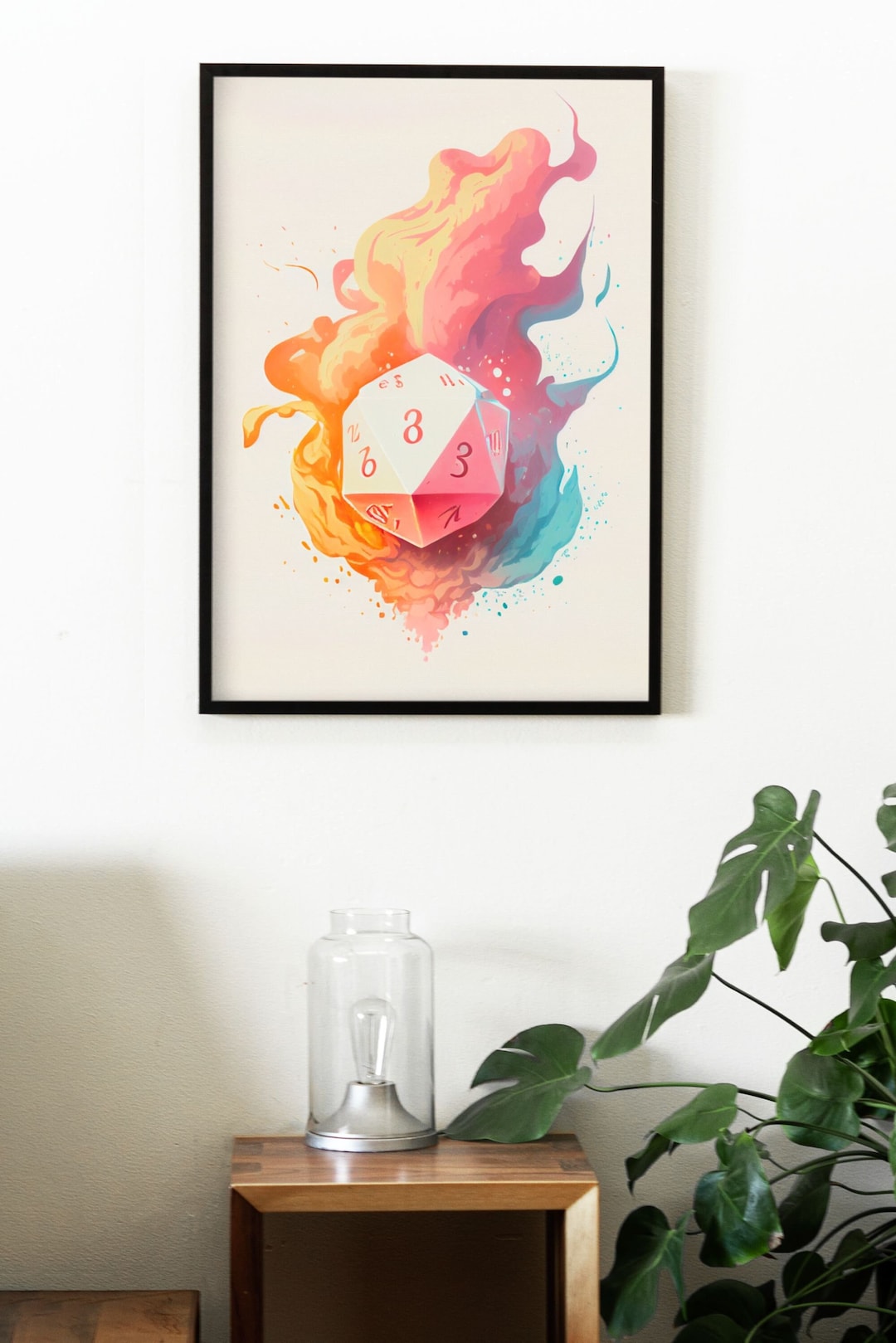 Dungeons and Dragons Printable Wall Art Digital Poster Pastel Flaming ...