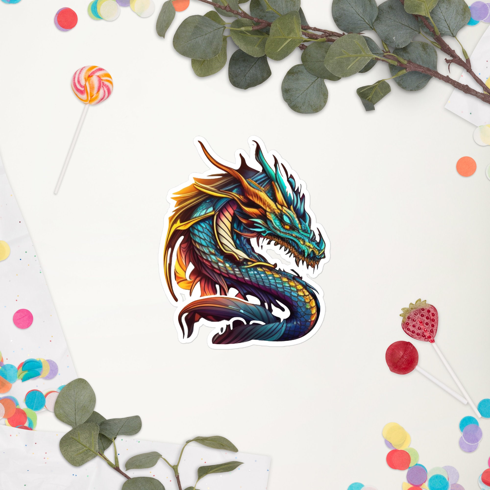Dragon Sticker Waterproof Vinyl Sticker Fantasy Sticker Set Dishwasher ...
