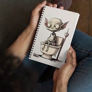 Spiral Notebook Goblin Sitting on Toilet Funny Art Bathroom Dnd Art ...