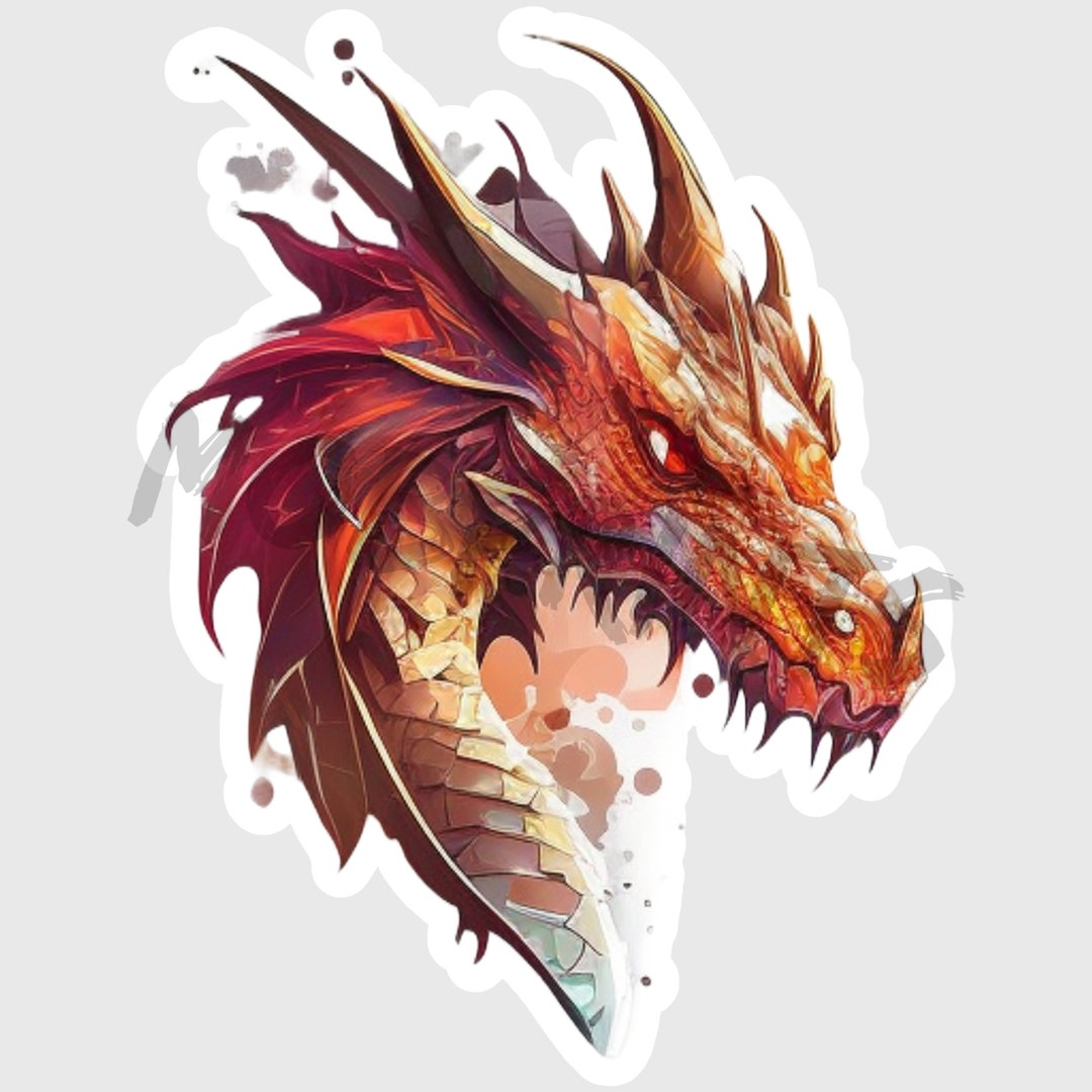 Dragon Sticker Waterproof Vinyl Sticker Fantasy Sticker Set Dishwasher ...