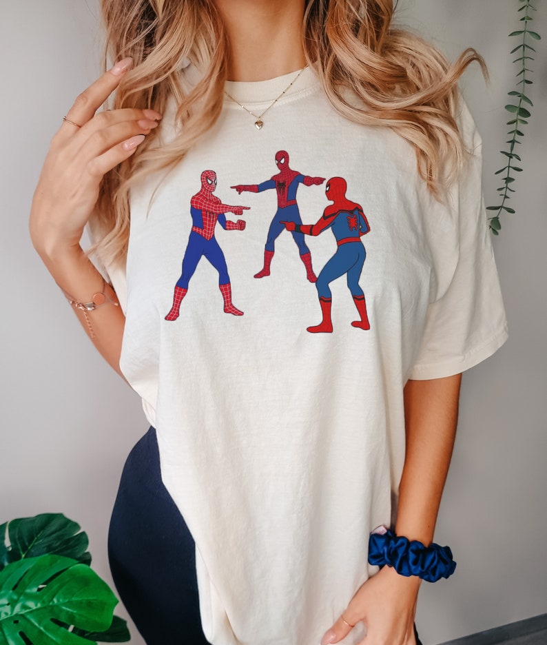Spiderman Meme T-shirt, Funny 3 Spider Man Pointing Meme T Shirt ...