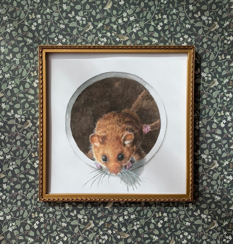 Hazel Dormouse Art Printable, Whimsical Nursery Print Download, Sweet ...