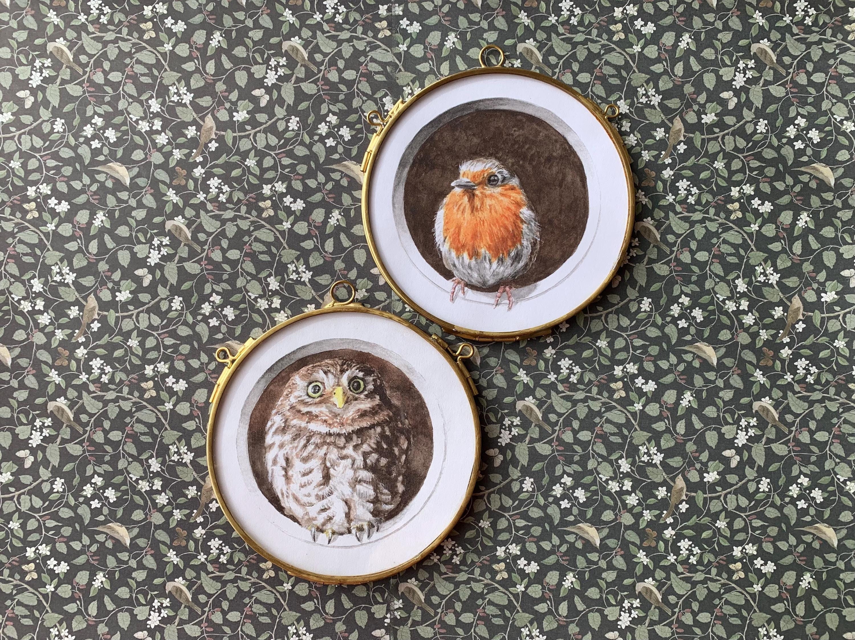 Cottagecore Bird Art Printable Set, Vintage Aesthetic Robin and Little ...