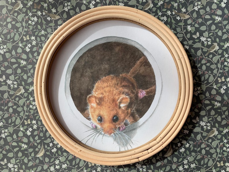 Hazel Dormouse Art Printable, Whimsical Nursery Print Download, Sweet ...