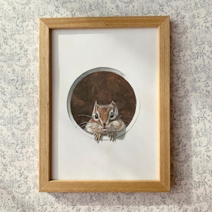 Chipmunk Art Download, Whimsical Cottagecore Nursery Decor, Moody ...