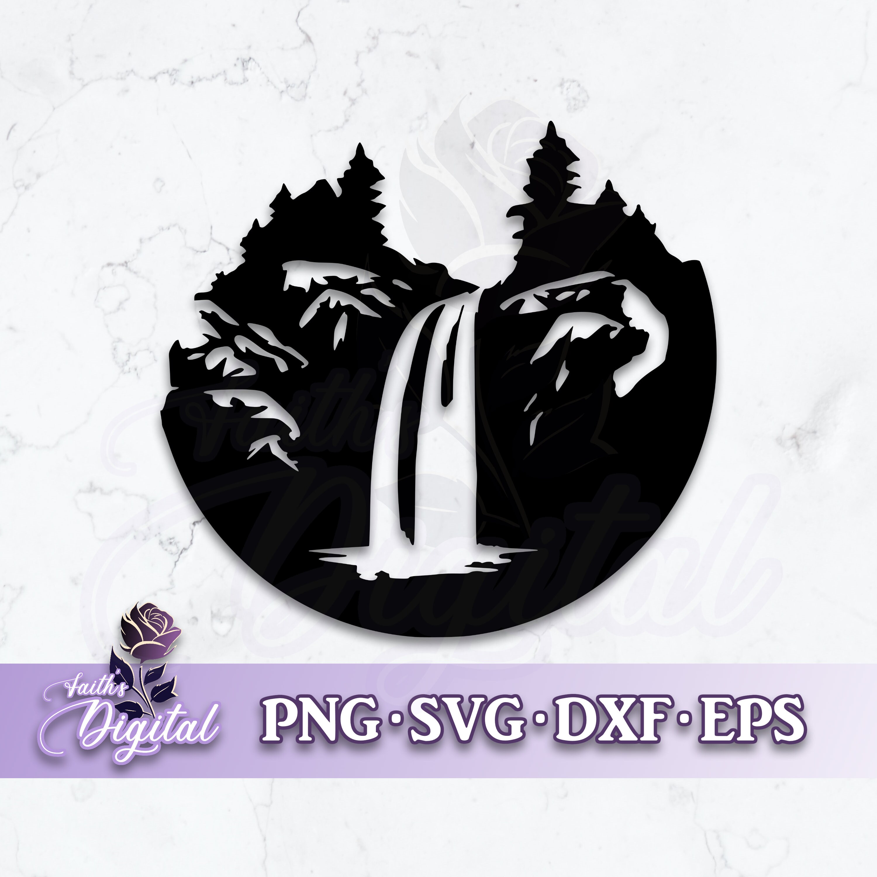 Waterfall Instant Digital Download Svg Png Dxf & Eps - Etsy