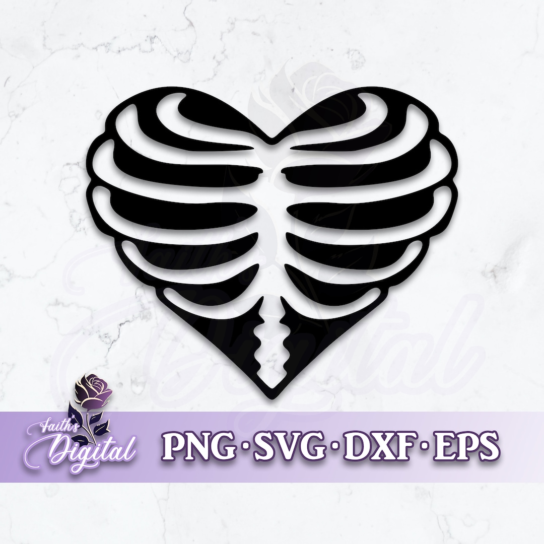 Skeleton Heart - Instant Download! Craft With Ease: Svg, Png, Dxf ...