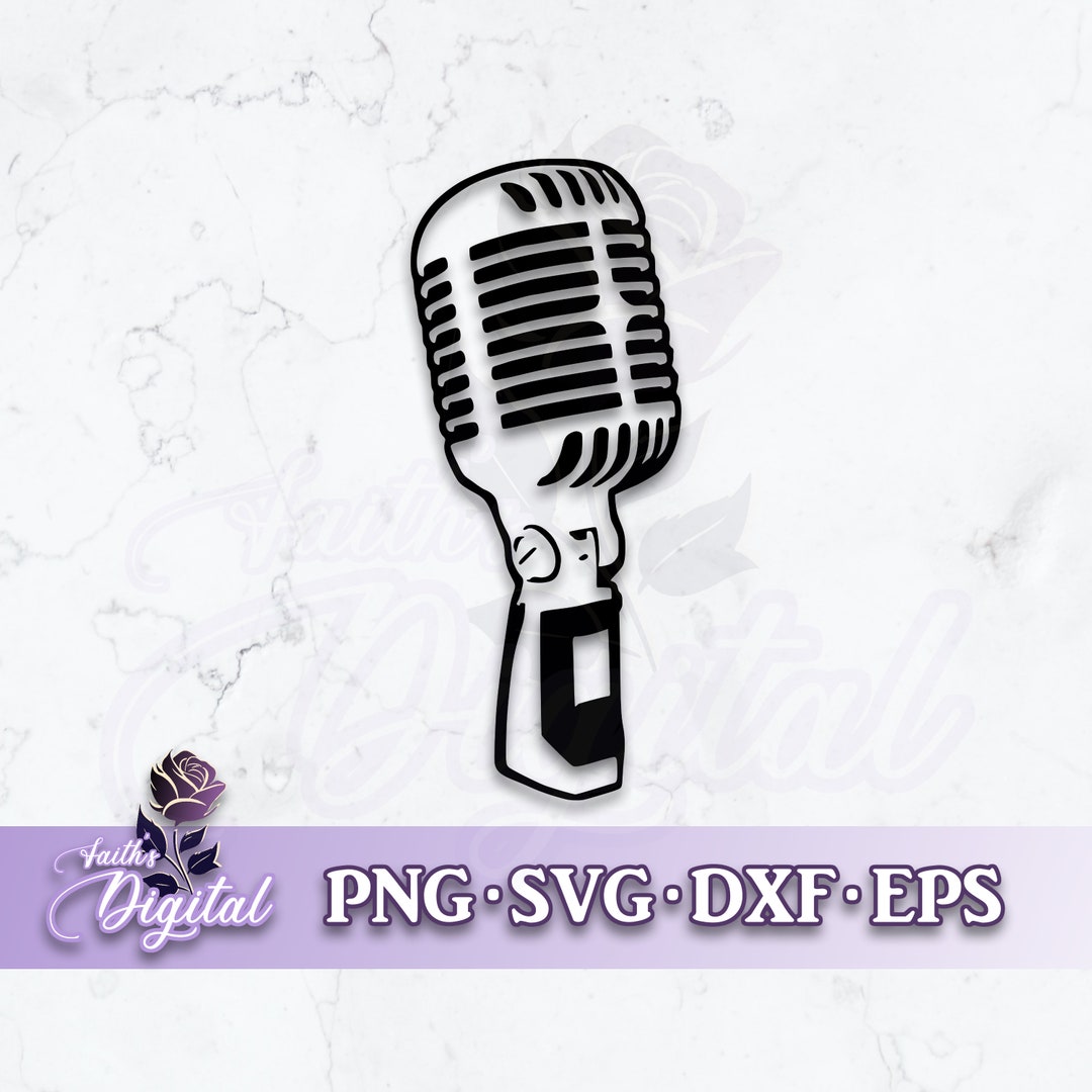 Vintage Microphone - Instant Download! Craft With Ease: Svg, Png, Dxf ...