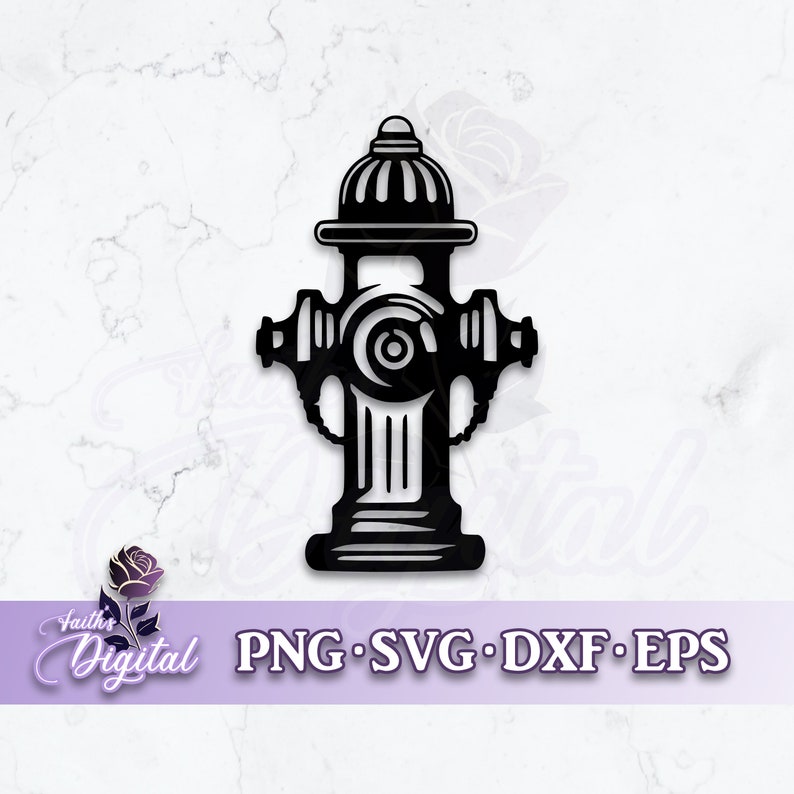 Fire Hydrant - Digital Cutting File: Svg, Png, Dxf, & Eps Files ...