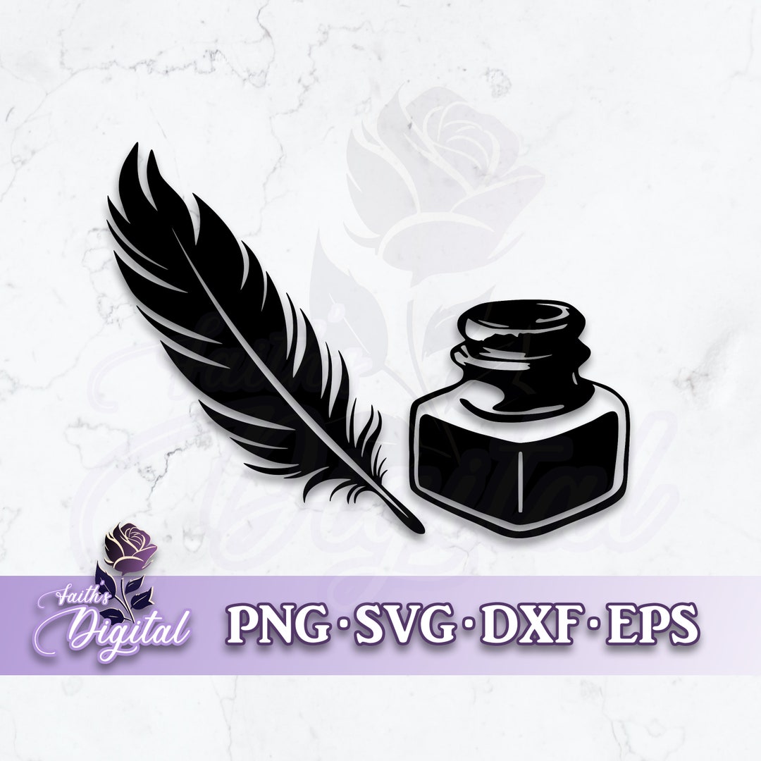 Quill and Inkwell Bundle - Instant Download! Craft With Ease: Svg, Png ...