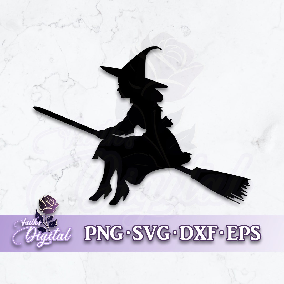 Flying Witch - Instant Download! Craft With Ease: Svg, Png, Dxf, & Eps ...