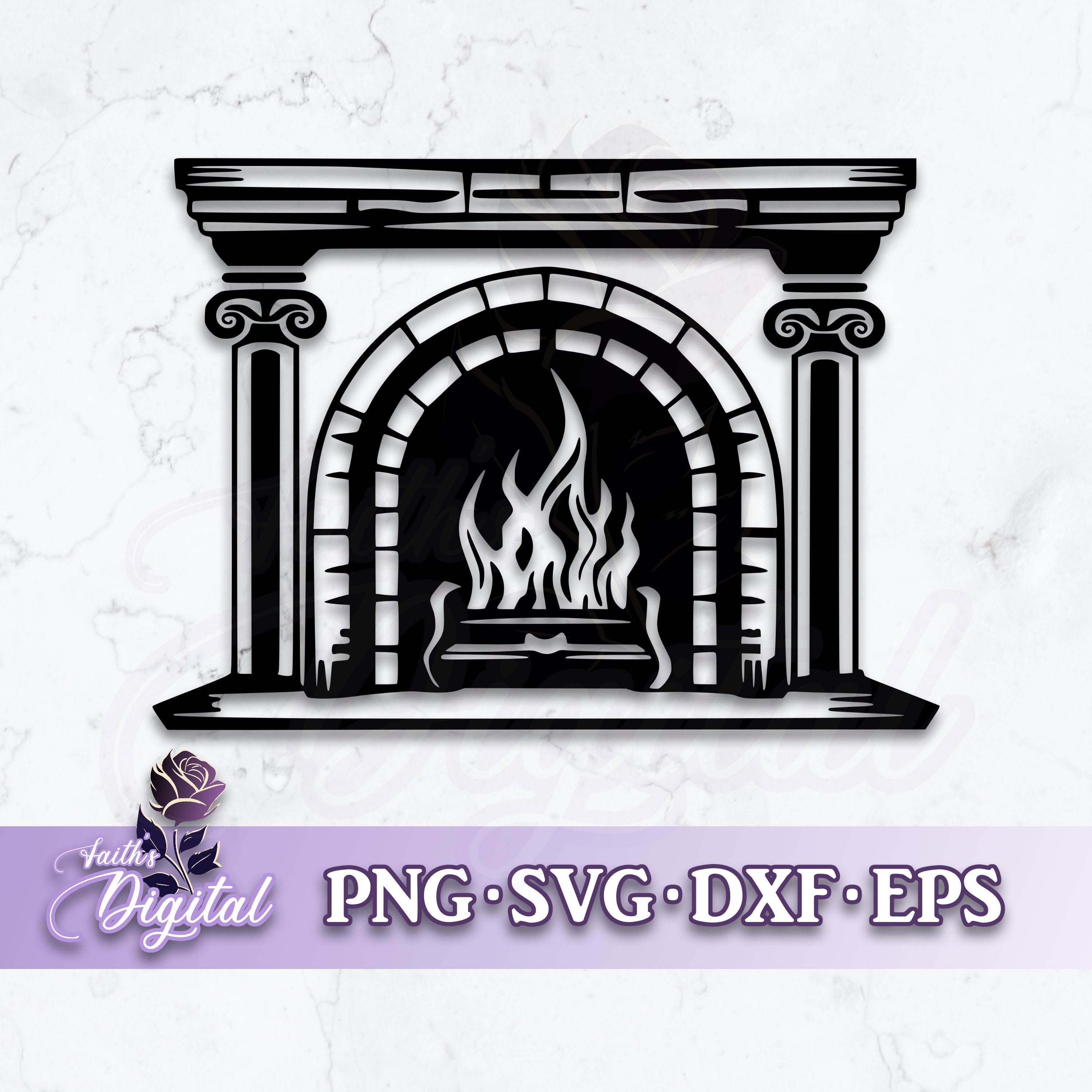 Fireplace - Instant Download! Craft With Ease: Svg, Png, Dxf, & Eps ...