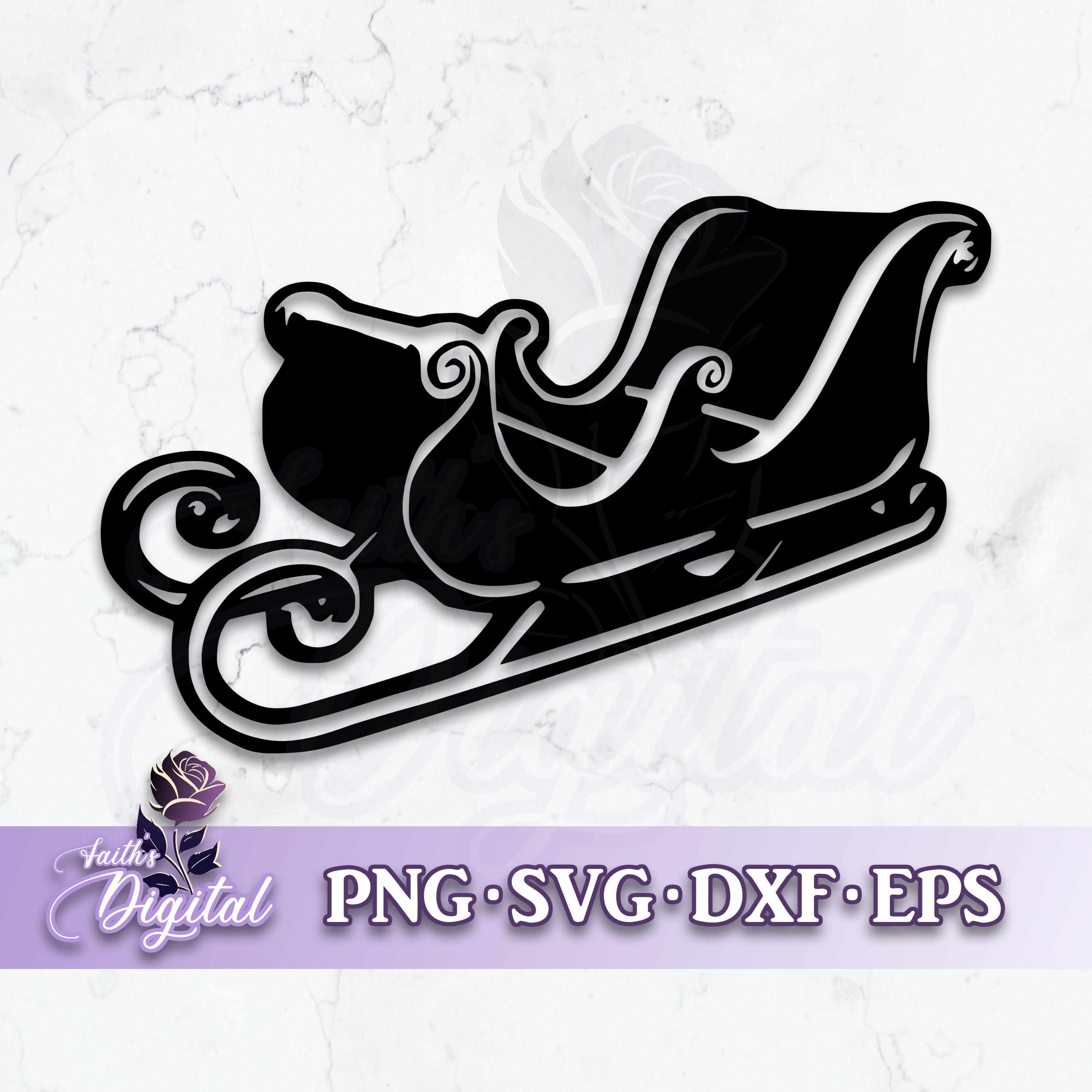 Sleigh Instant Digital Download Svg, Png, Dxf, & Eps Files - Etsy