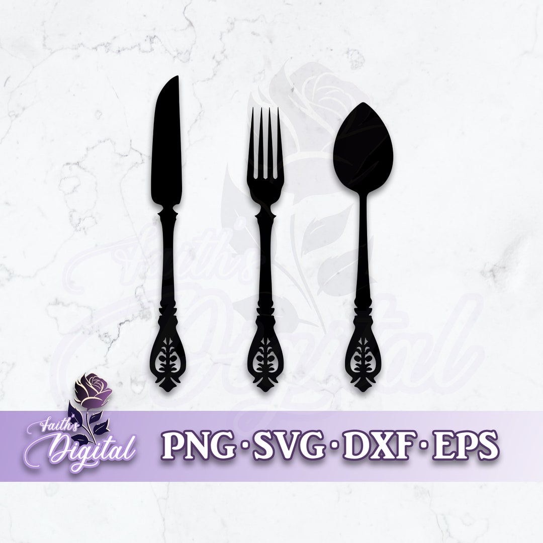 Cutlery - Instant Download! Craft With Ease: Svg, Png, Dxf, & Eps Files ...