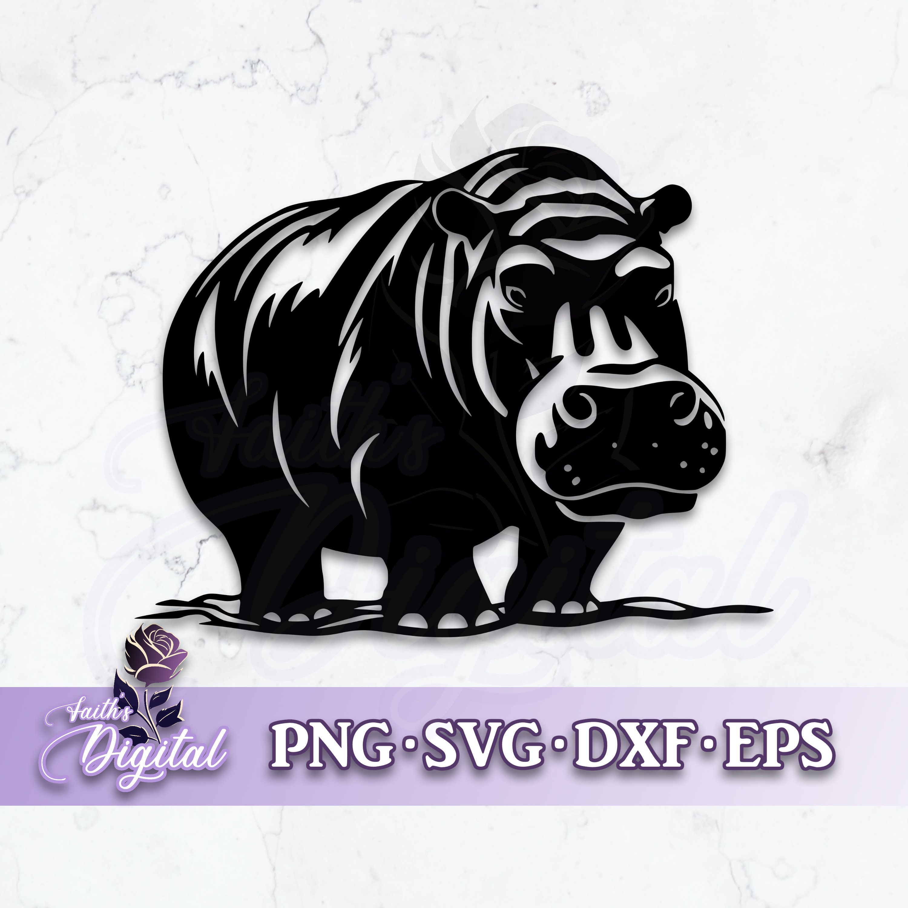 Hippo Instant Digital Download Svg, Png, Dxf, & Eps Files - Etsy