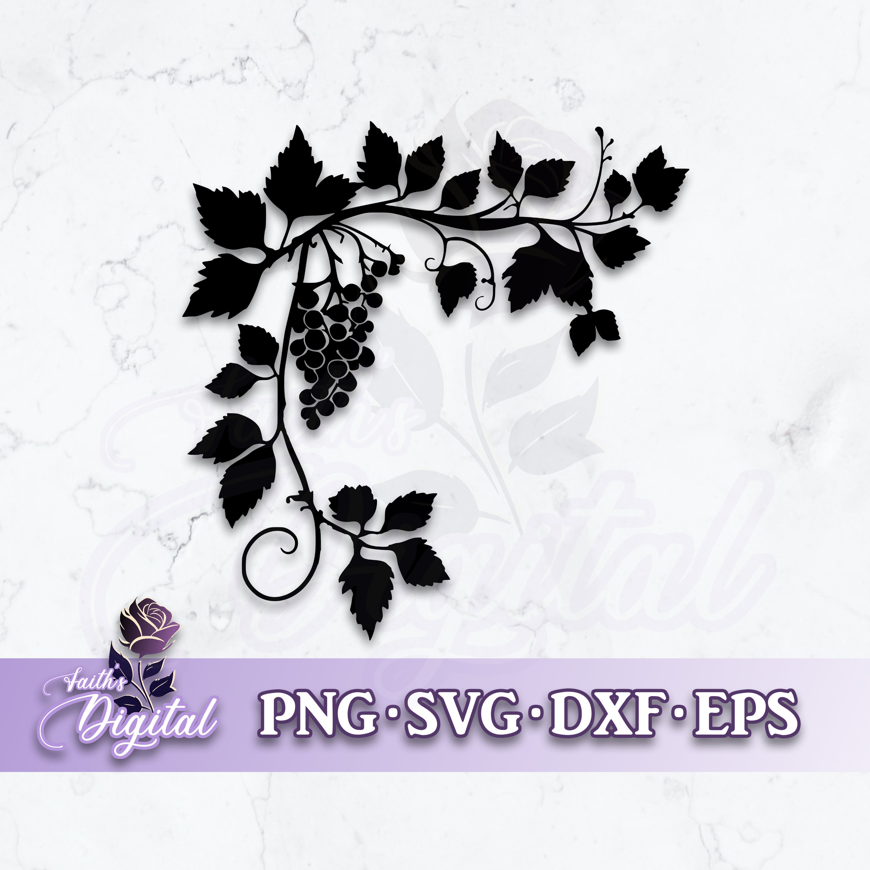 Grapevine Instant Digital Download Svg, Png, Dxf, & Eps Files - Etsy