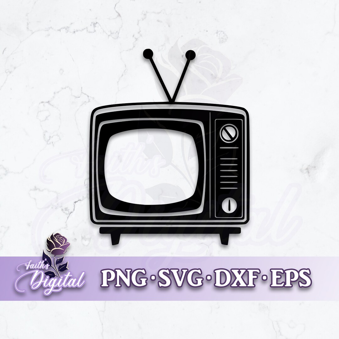 Television Instant Digital Download Svg, Png, Dxf, & Eps Files Vintage ...