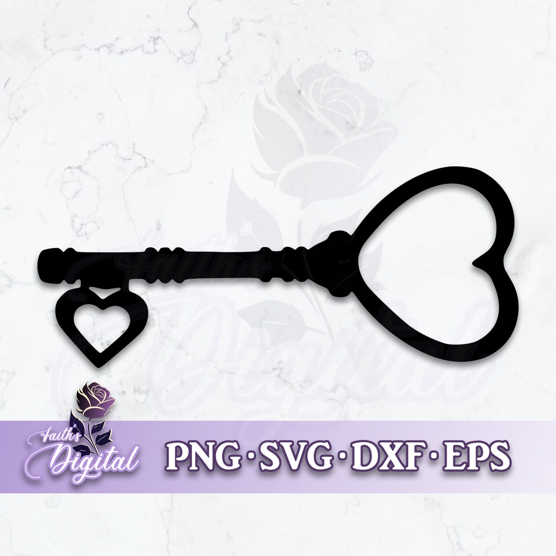 Heart Key - Instant Download! Craft With Ease: Svg, Png, Dxf, & Eps ...