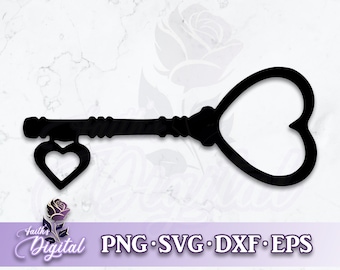 Key Heart SVG Key Heart Clipart Key Heart Silhouette Cut File Key Heart ...