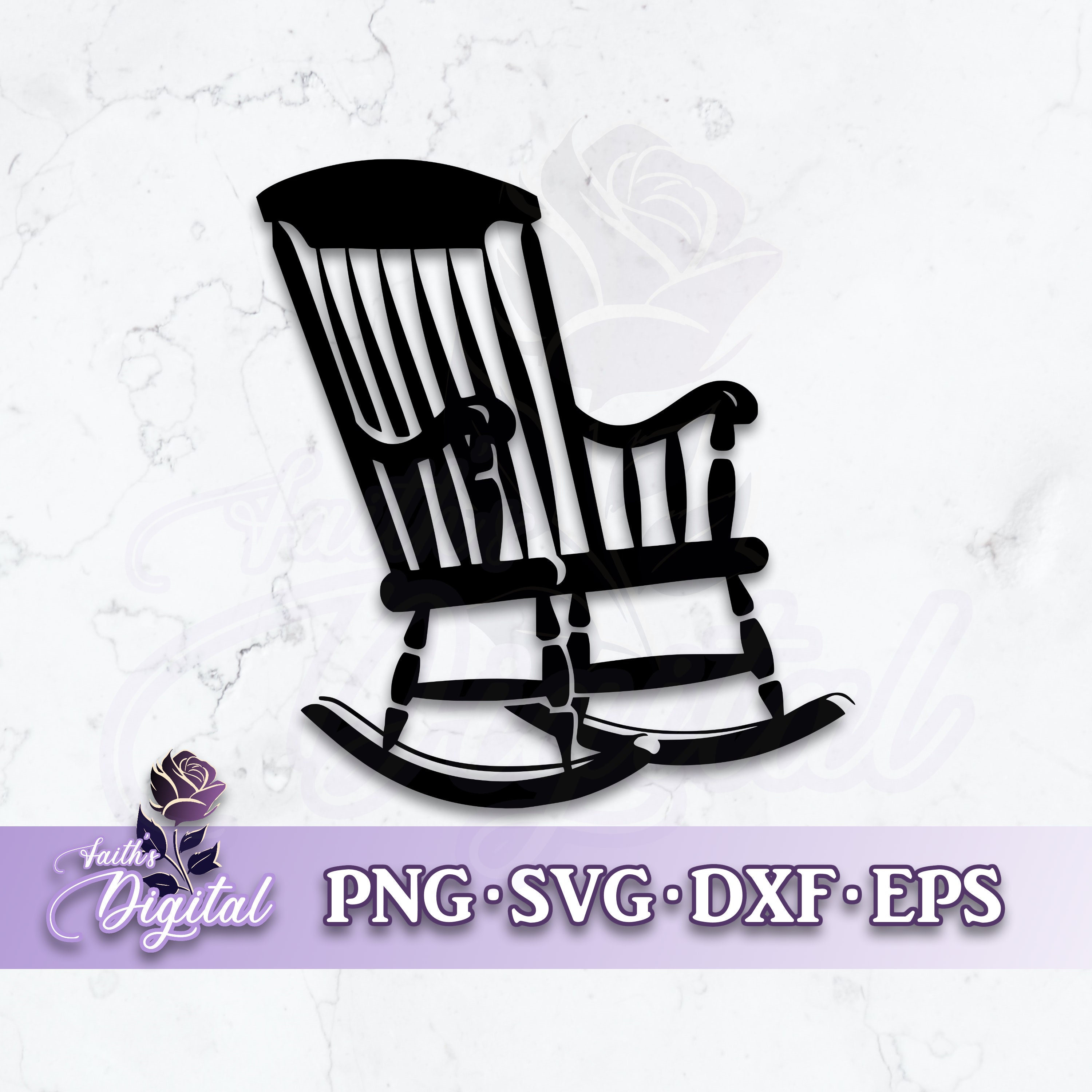 Rocking Chair Instant Digital Download Svg, Png, Dxf, & Eps Files - Etsy