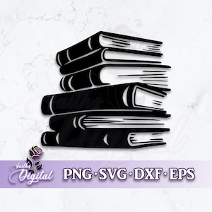 Book Stack - Instant Download! Craft With Ease: Svg, Png, Dxf, & Eps ...