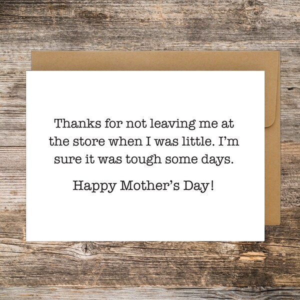 Funny Mothers Day Card - Etsy