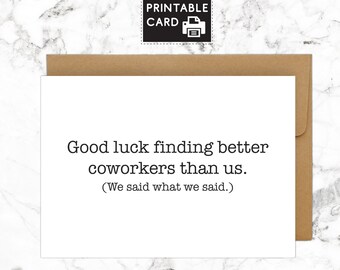 Good Luck Finding Better Coworkers Goodbye Co-worker Card Best Wishes ...