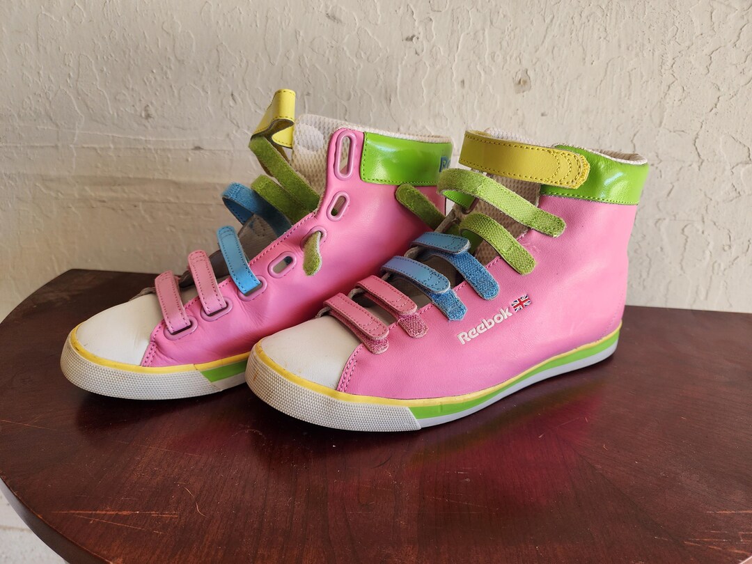 Reebok Classic High Top Pastel Rainbow Sneakers Women’s 8 Y2K Harajuku ...