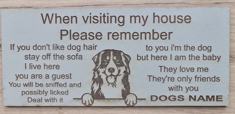 Dogs House Rules for Visitors - Etsy UK