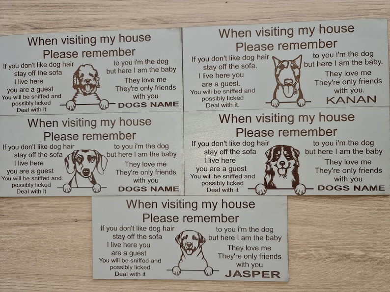 Dogs House Rules for Visitors - Etsy UK