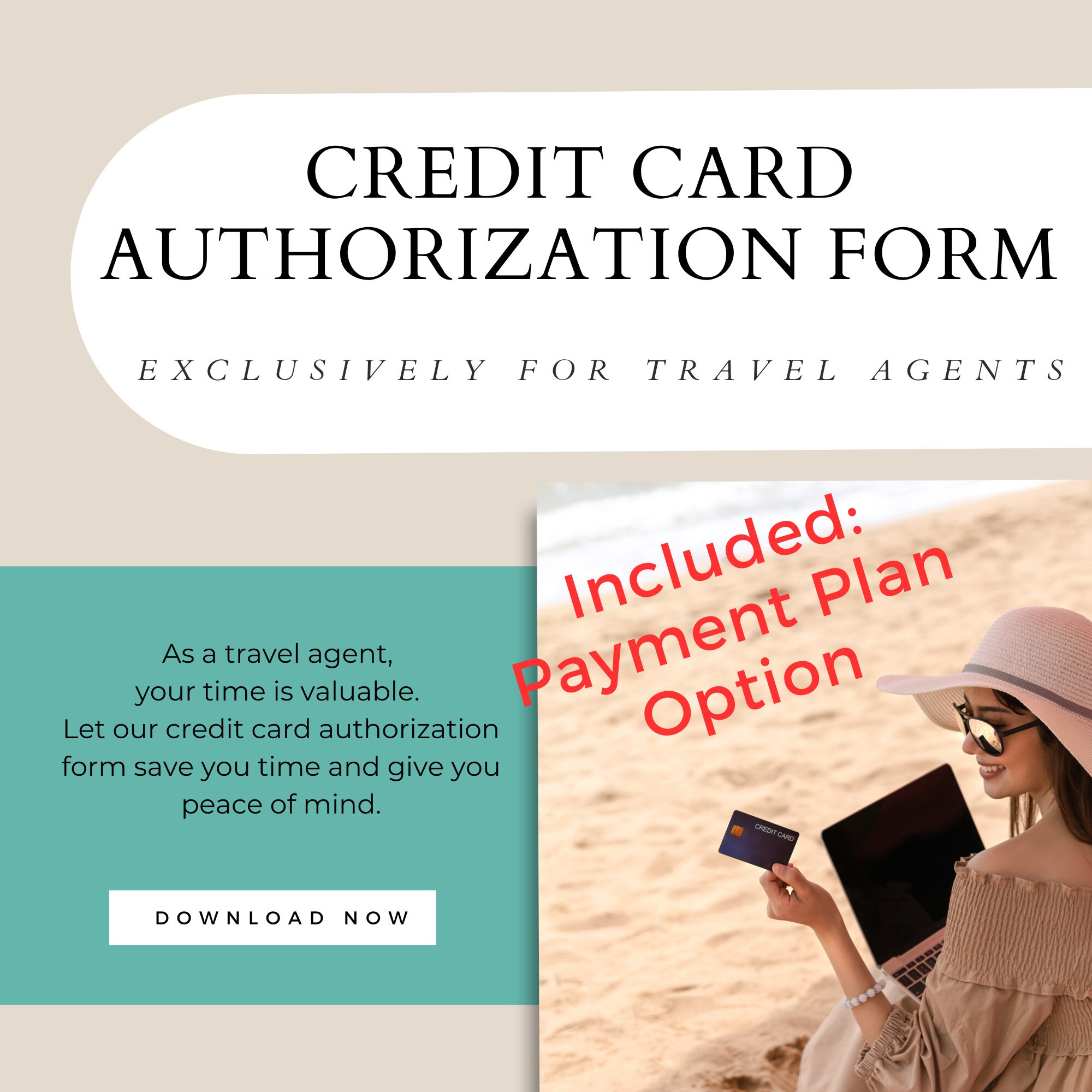 Editable Digital Credit Card Form for Travel Agents - Etsy
