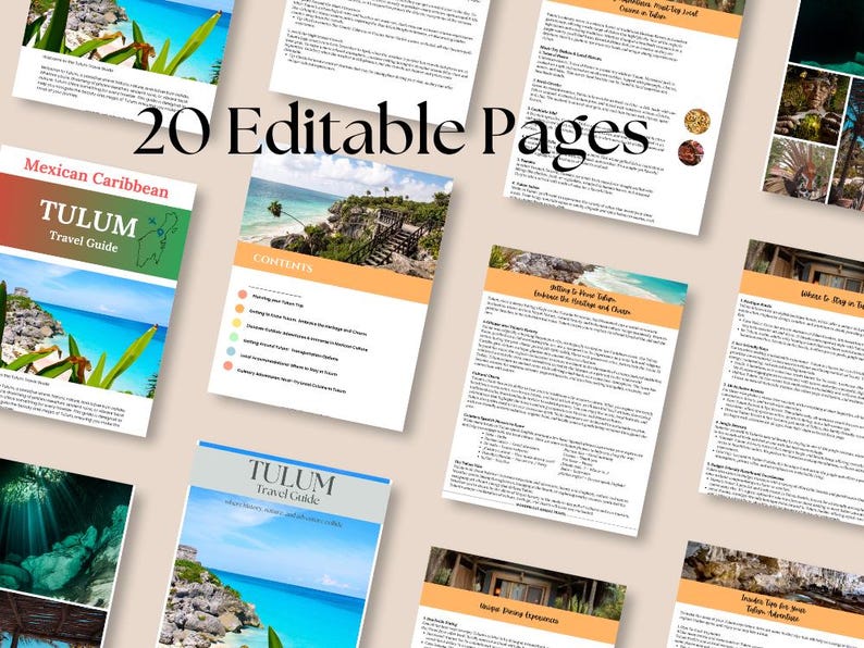 Tulum Travel Guide Template - Etsy