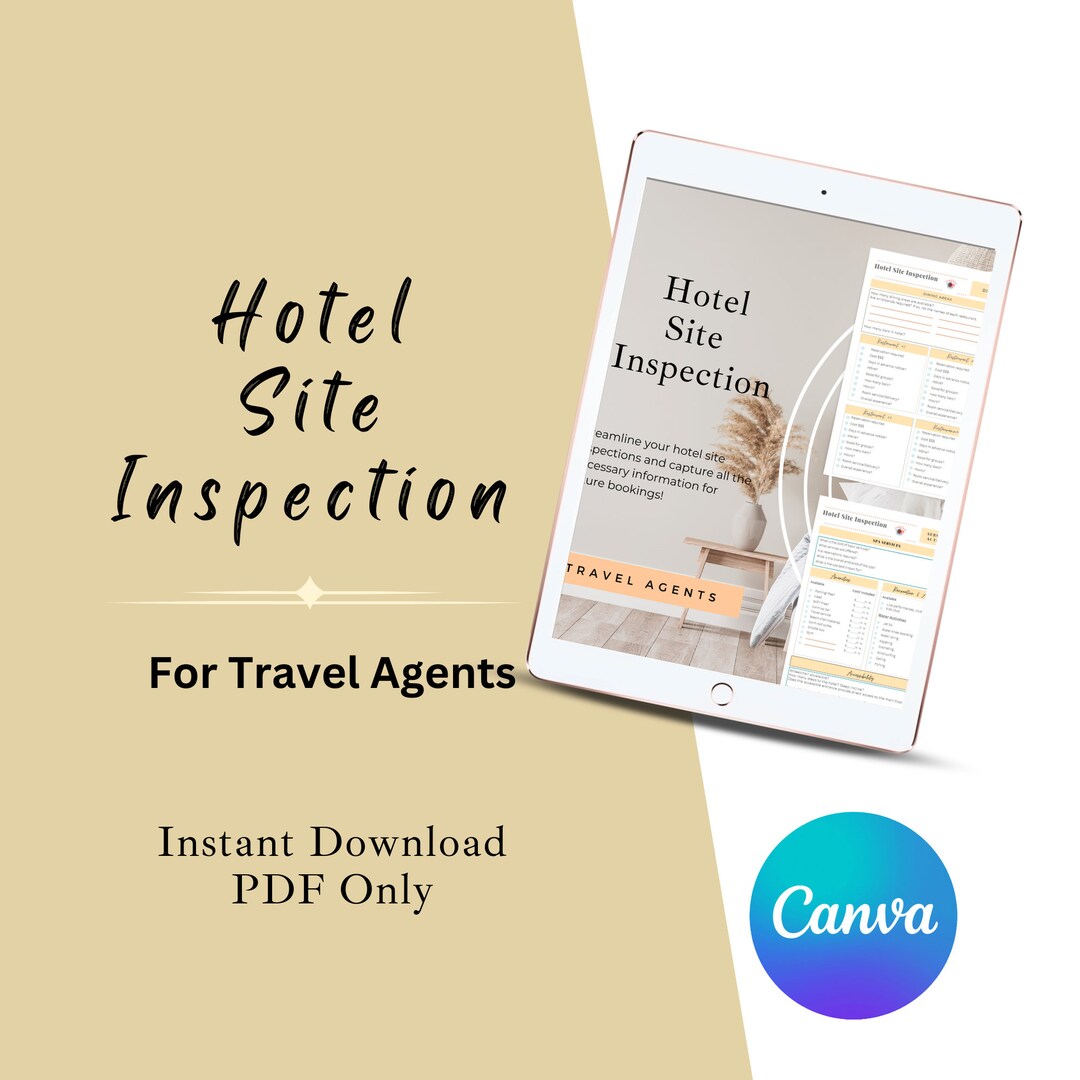 Travel Agent Hotel Site Inspection PDF - Etsy