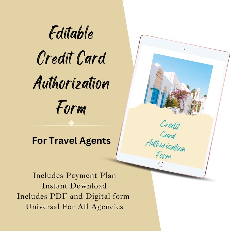 Editable Digital Credit Card Form for Travel Agents - Etsy