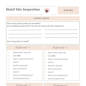 Travel Agent Hotel Site Inspection PDF - Etsy