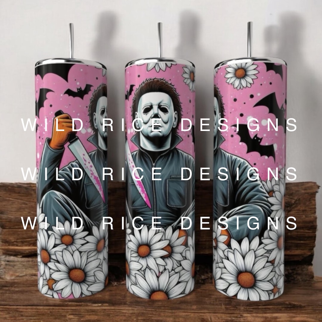 Daisy Michael Pink Mike Horror Killer Spooky 20 Oz Tumbler Wrap Digital ...
