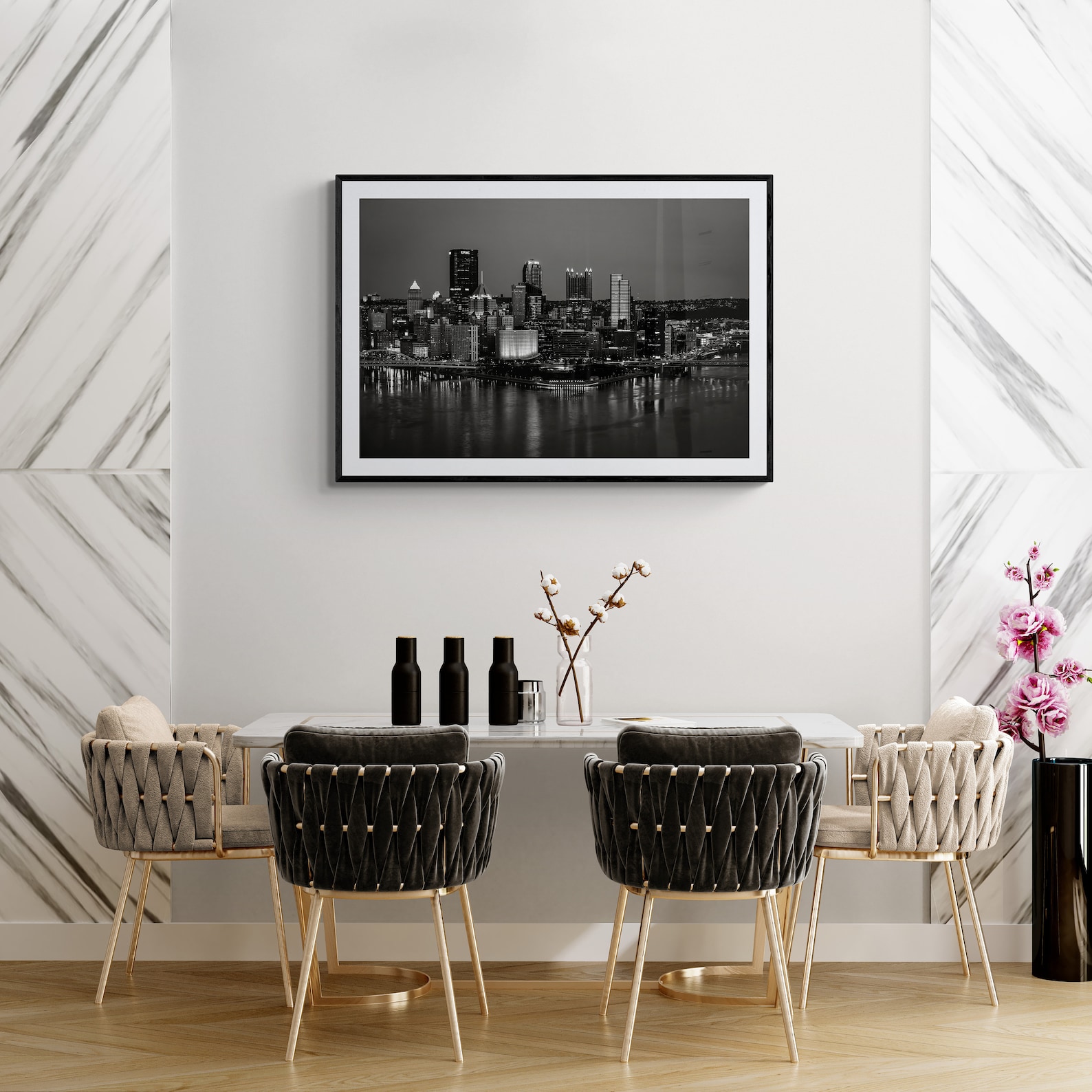 Pittsburgh Print, Pittsburgh Skyline Black & White, Pittsburgh Bridges ...