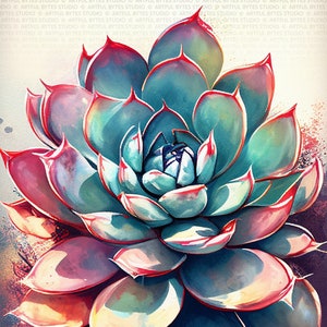 Succulents Watercolor, Art Print, Poster, Wall Art, Digital Download ...