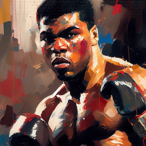 Muhammad Ali, Cassius Clay Painting, Art Print, Poster, Wall Art ...